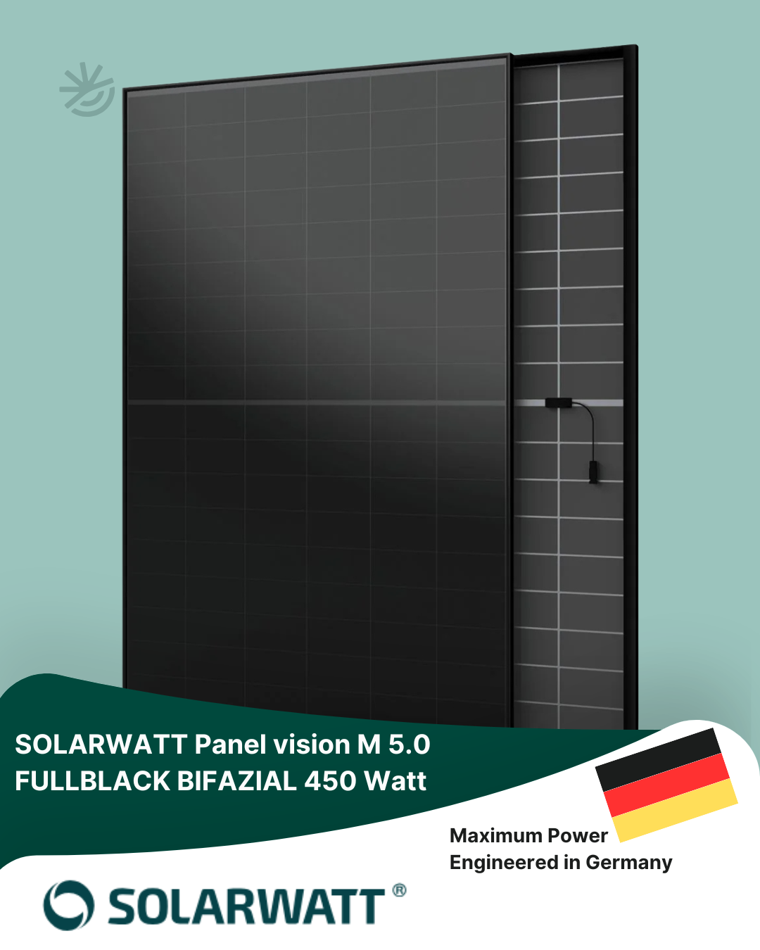 SOLARWATT Panel Vision M 5.0 (450 Wp) black - 450 Watt Fullblack Bifaz – Solar Outlet