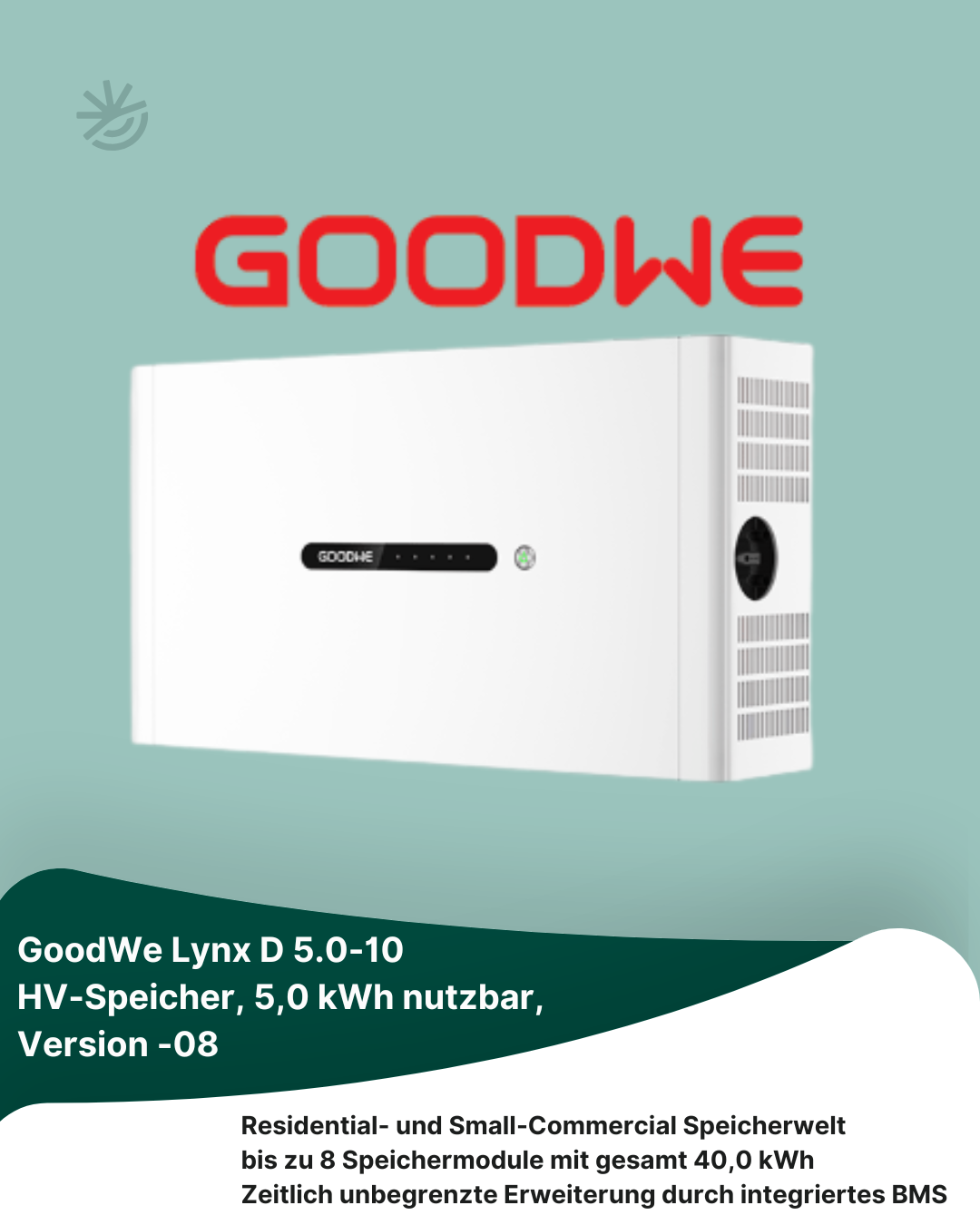 GoodWe Lynx D 5.0-10 HV-Speicher, 5,0 kWh nutzbar, Version -08 – Solar ...